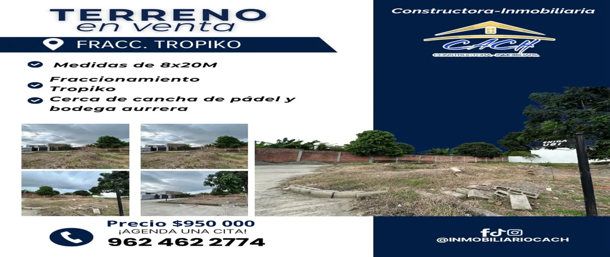 Terreno en venta, Fracc Tropiko #1, Colonia Buenos Aires, C.P. 30826